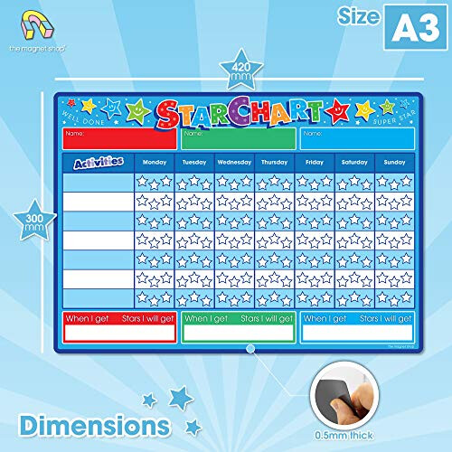 TMS Reward Chart for Children | Magnetic Star Chart for Recognising and ...
