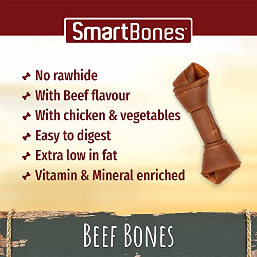 Smartbones 2 Medium Beef Bones Rawhide Free Chew Dog Treats on OnBuy