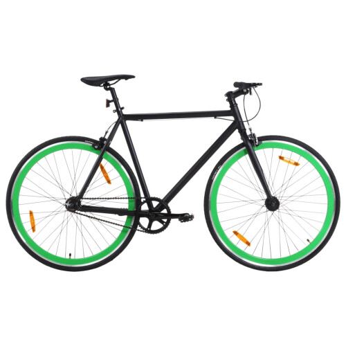 vidaXL Fixed Gear Bike Single Speed Bicycle Fixie Bike Black and Green ...