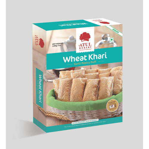 (Khari Wheat, Pack of 1) Atul Bakery Khari (200 Gram) - Puff Pastry ...