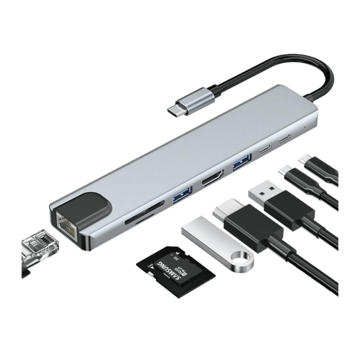 Chronus 8 in 1 USB C docking station, USB C hub, SD/TF card reader ...