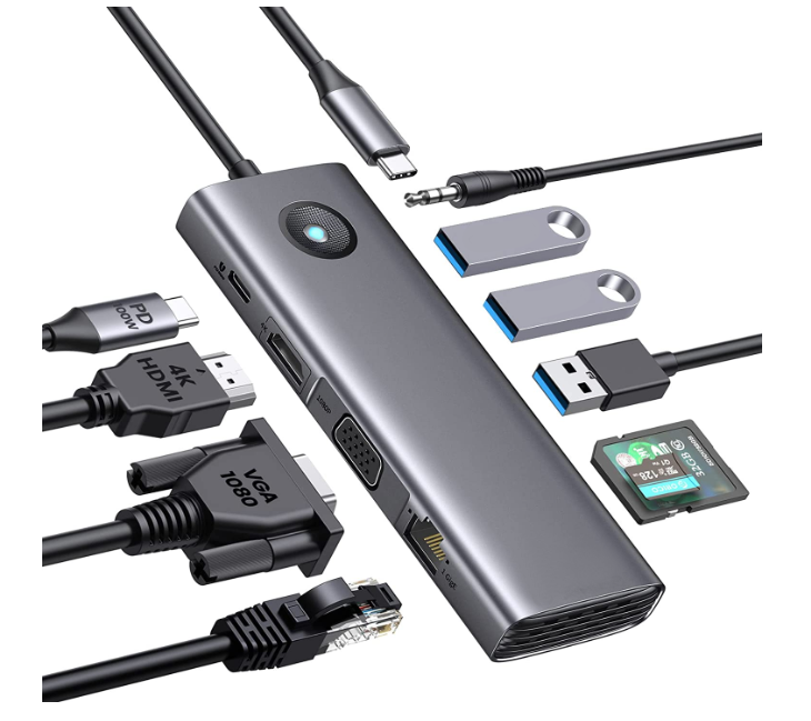 Chronus USB C Docking Station Dual Monitor, 10 in 1 Laptop Docking ...