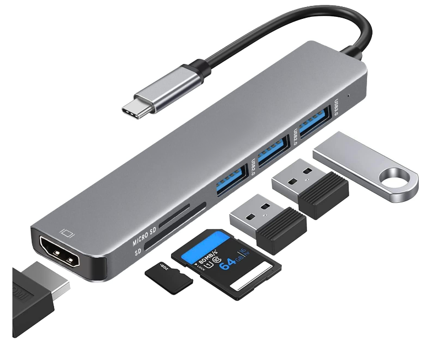 Chronus 4K HDIM USB C Adapter,6 in 1 SD Card to USB C Hub,USB USB-C ...