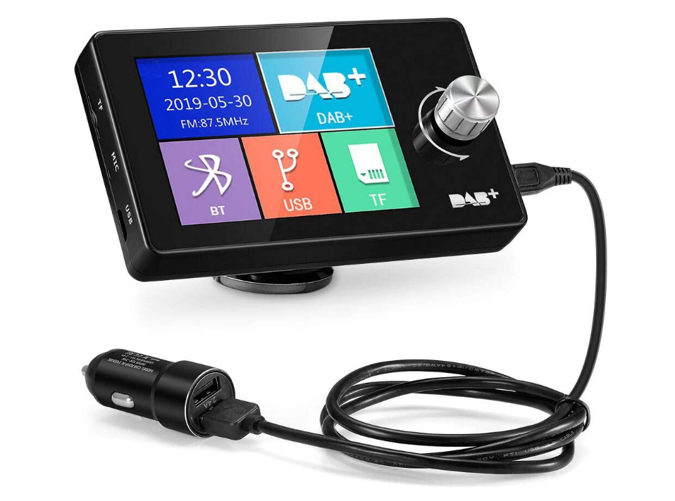 Chronus Car DAB/DAB+ Radio Adaptor, Portable DAB Digital Radio Bluetooth FM Transmitter Music ...