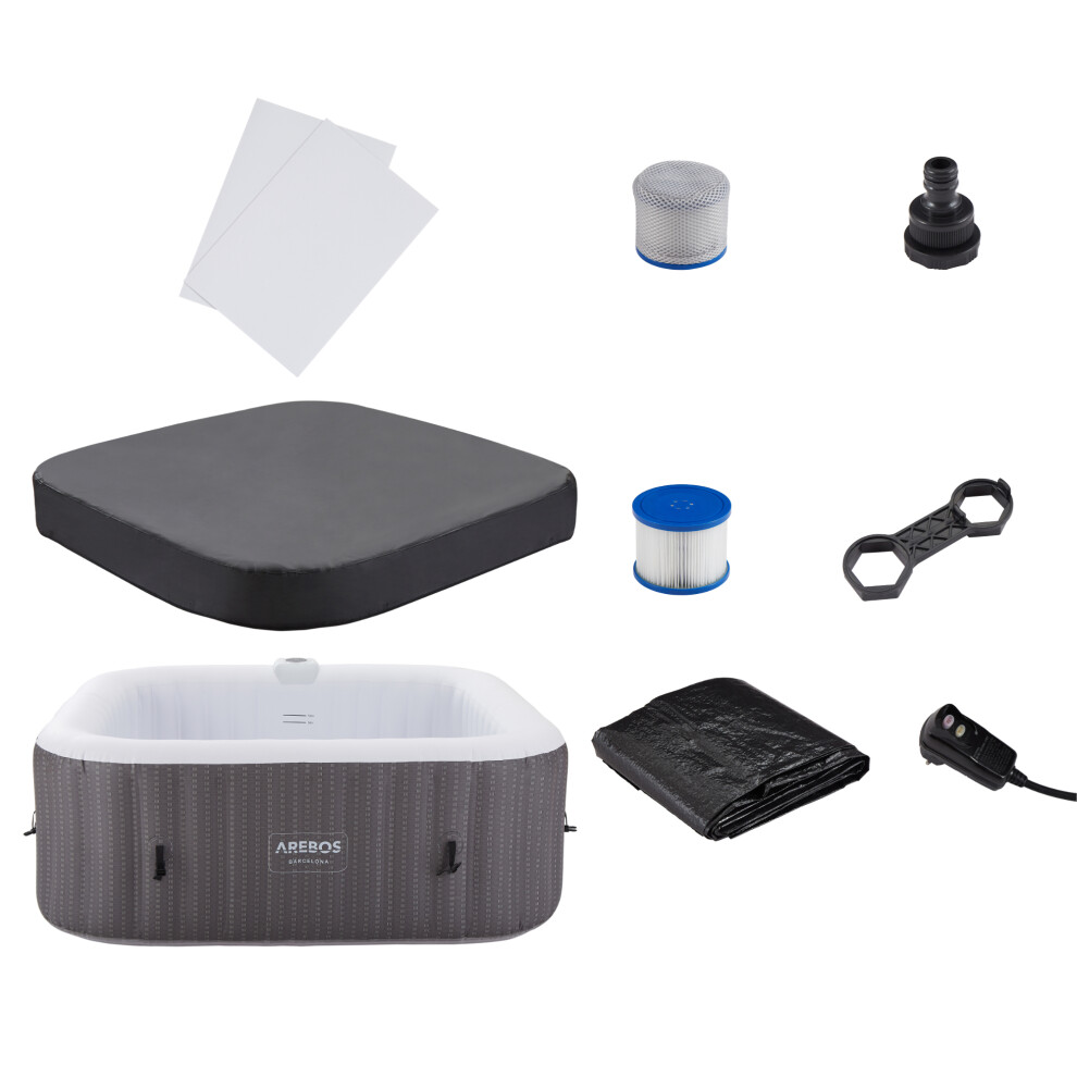 AREBOS Whirlpool Inflatable Indoor & Outdoor 6 People 130 Massage Jets ...