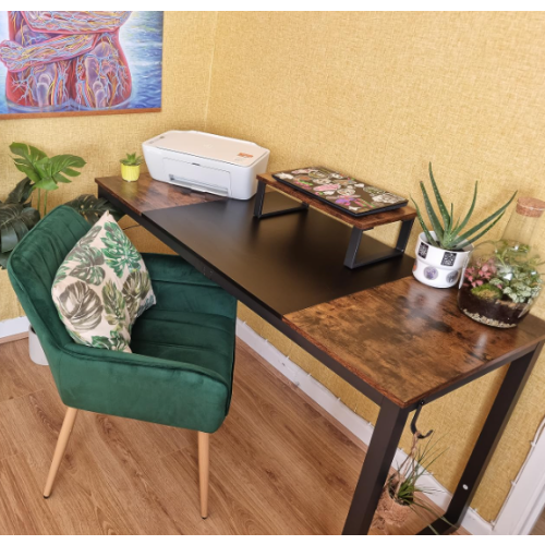 Rustic Computer Desk Vintage Industrial Monitor Stand Large Metal PC ...