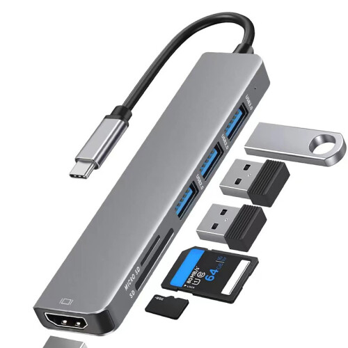 Chronus 4K HDIM USB C Adapter,6 in 1 SD Card to USB C Hub,USB USB-C ...