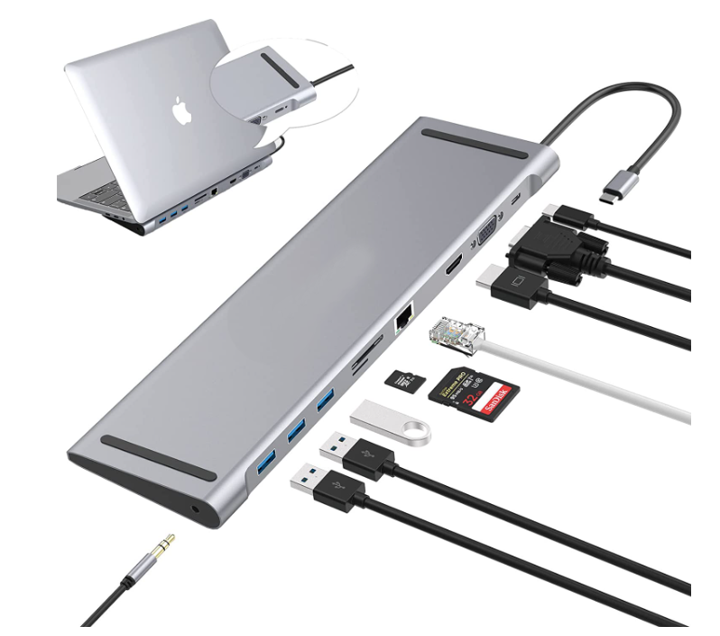 Chronus USB C Docking Station for Laptop, USB C Hub 10 in 1 USB C ...