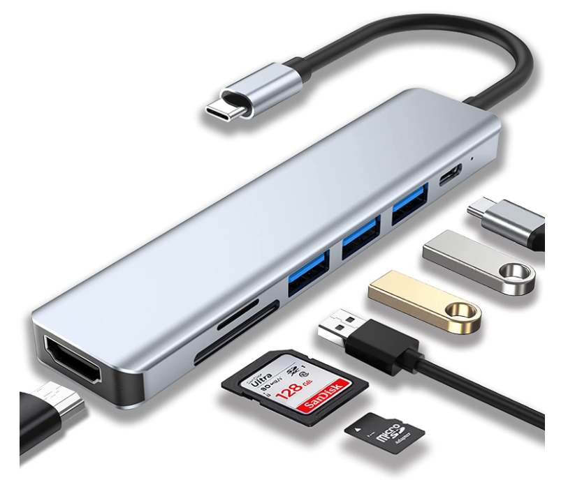 Chronus USB C Hub, 7 in 1 USB C Adapter, USB C Docking Station with 4K ...