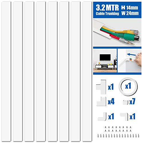 Cable Trunking Kit, Trunking for TV Cables, Self Adhesive Wall Cable ...