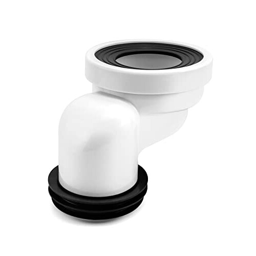 QWORK 100mm Toilet Offset pan Connector PVC Waste Pipe Connector on OnBuy