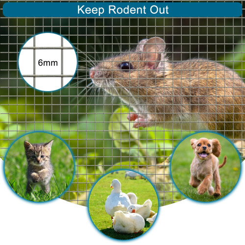 Wire Mesh Roll Rodent Proof 3 Metre x 300mm, Galvanised Mice Rat Metal ...