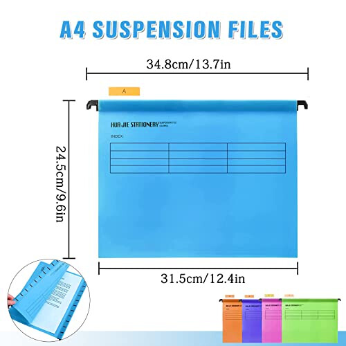 A4 Suspension Files, 25PCS Filing Cabinet Suspension Files with Tabs ...