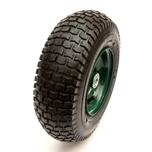 13 Inch 13x5.00-6 Green Metal Wheel & Tyre 4 Ply With Bearings Garden ...