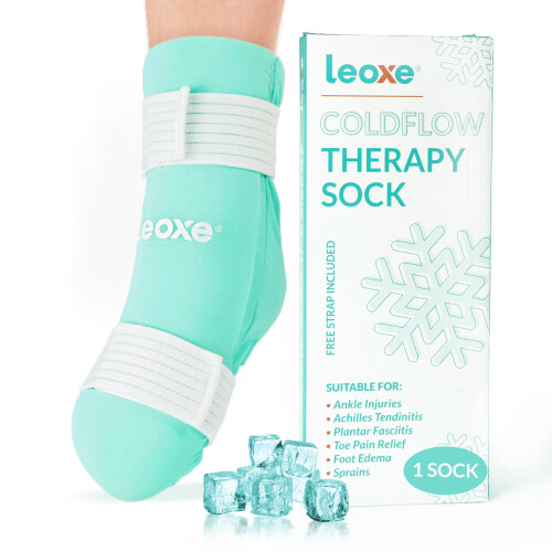 Ankle Foot Ice Pack Wrap, Reusable Cold Therapy Gel Sock for Injuries ...