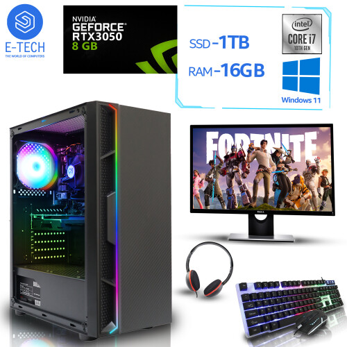 Gaming PC Bundle Core i7 10700F 16GB RAM 1TB SSD NVIDIA RTX 3050 W11 on ...