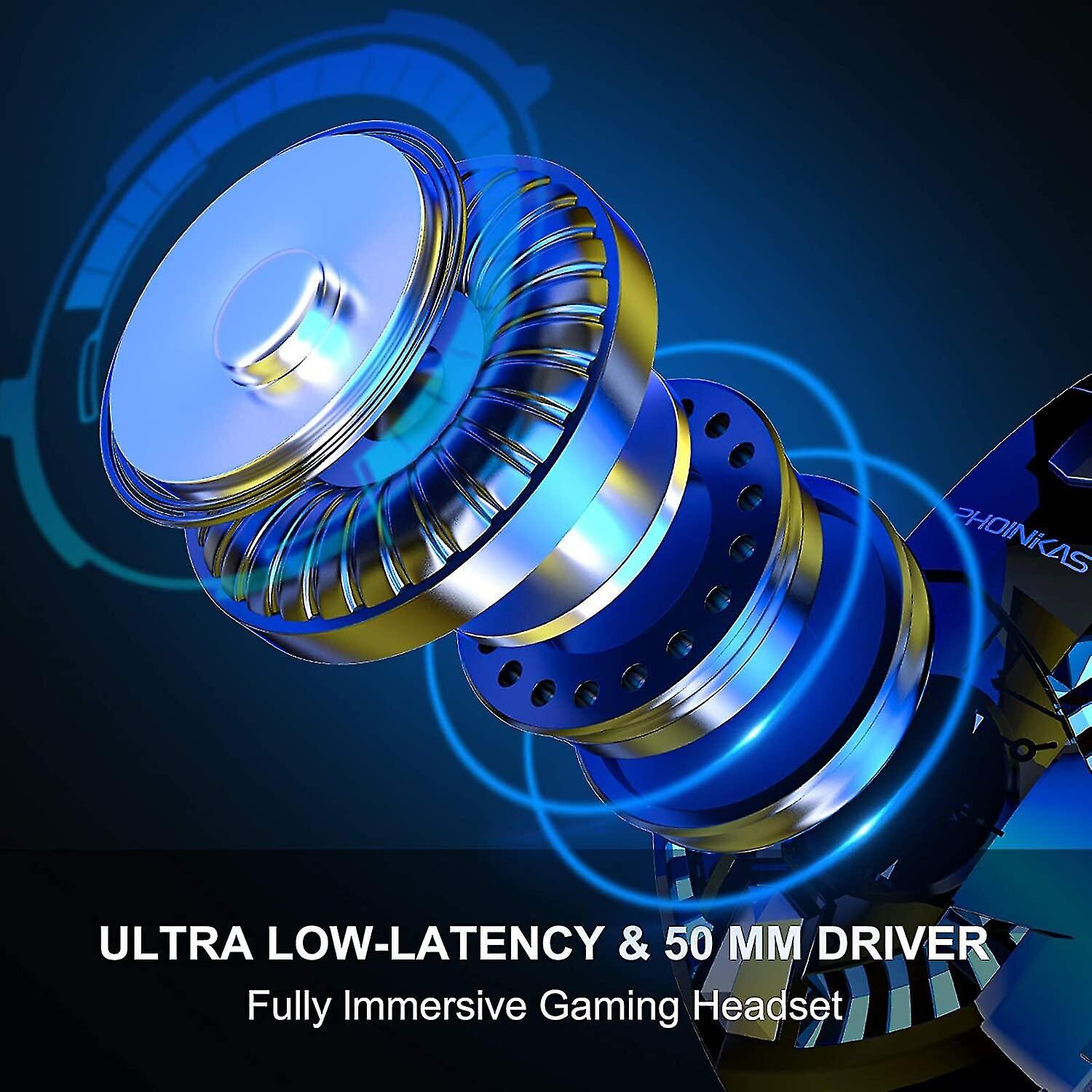 (Blue) Bluetooth Wireless Headphone With Mic,ps4 Gaming Headset For Pc ...