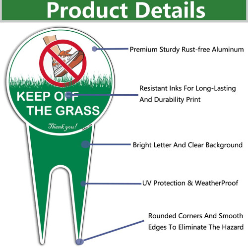 Keep Off The Grass Signs with spike 30 x 15cm Garden Yard Stay Off ...
