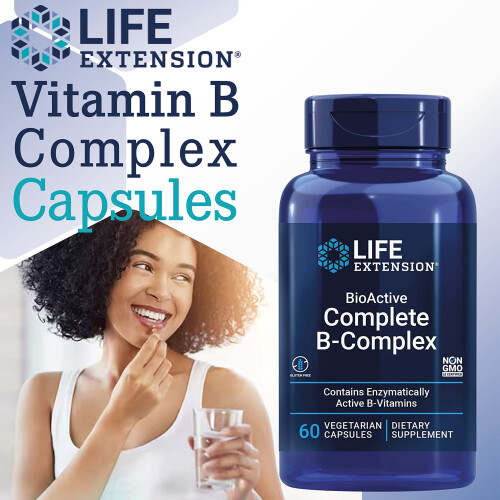 Life Extension, BioActive Complete B-Complex, 60 Vegan Capsules ...