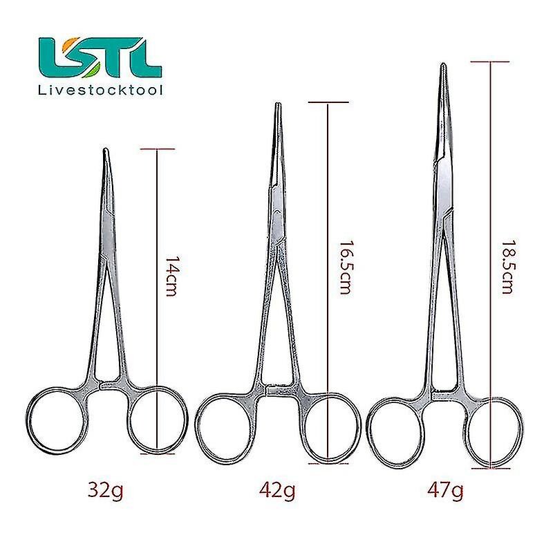 3pcs Stainless Steel Hemostatic Clamp Forceps Surgical Forceps Surgical Tool Kit Hemostat ...
