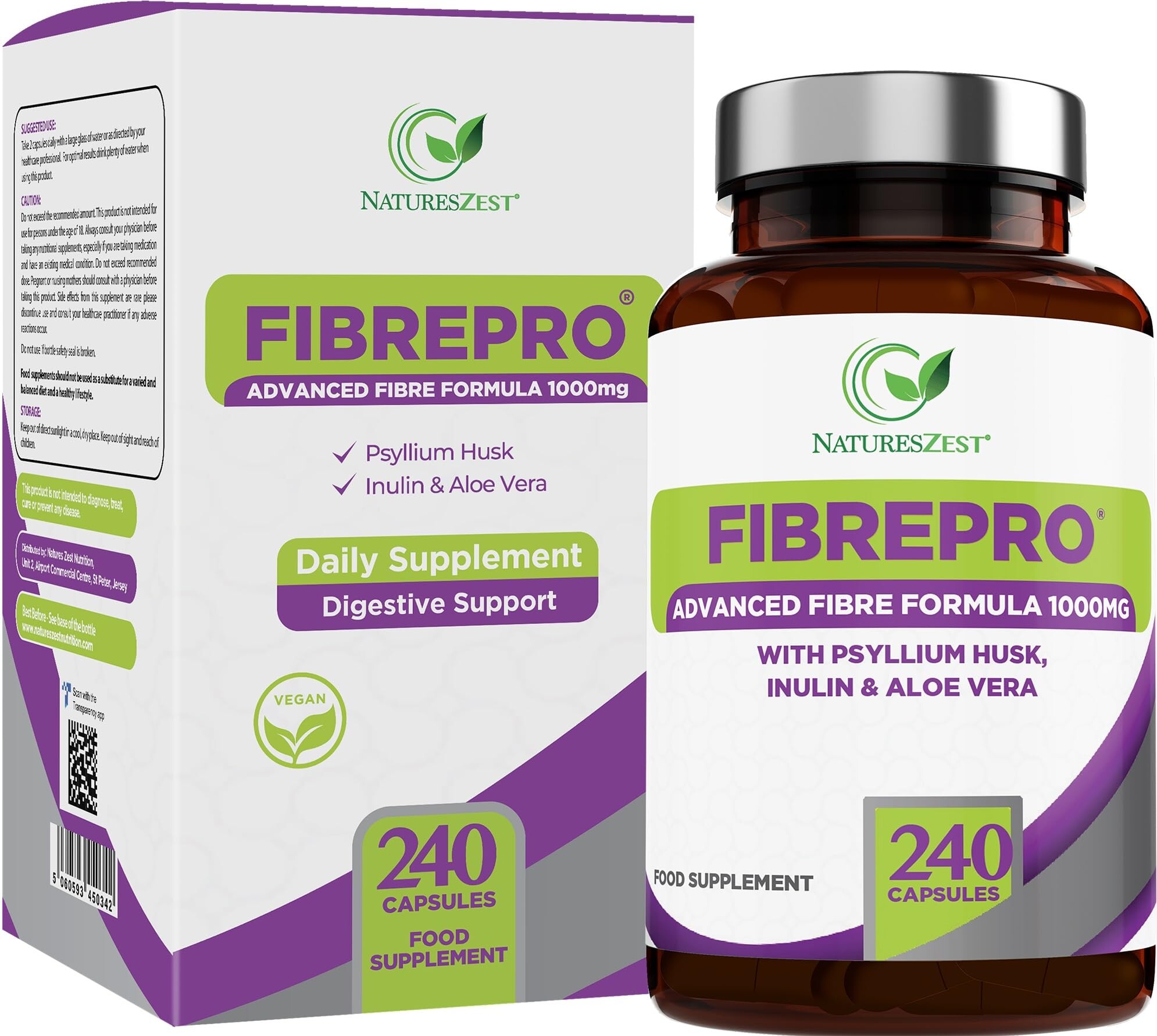 Fibre Pro 1000mg - Fibre Supplement - Psyllium Husk Capsules ...