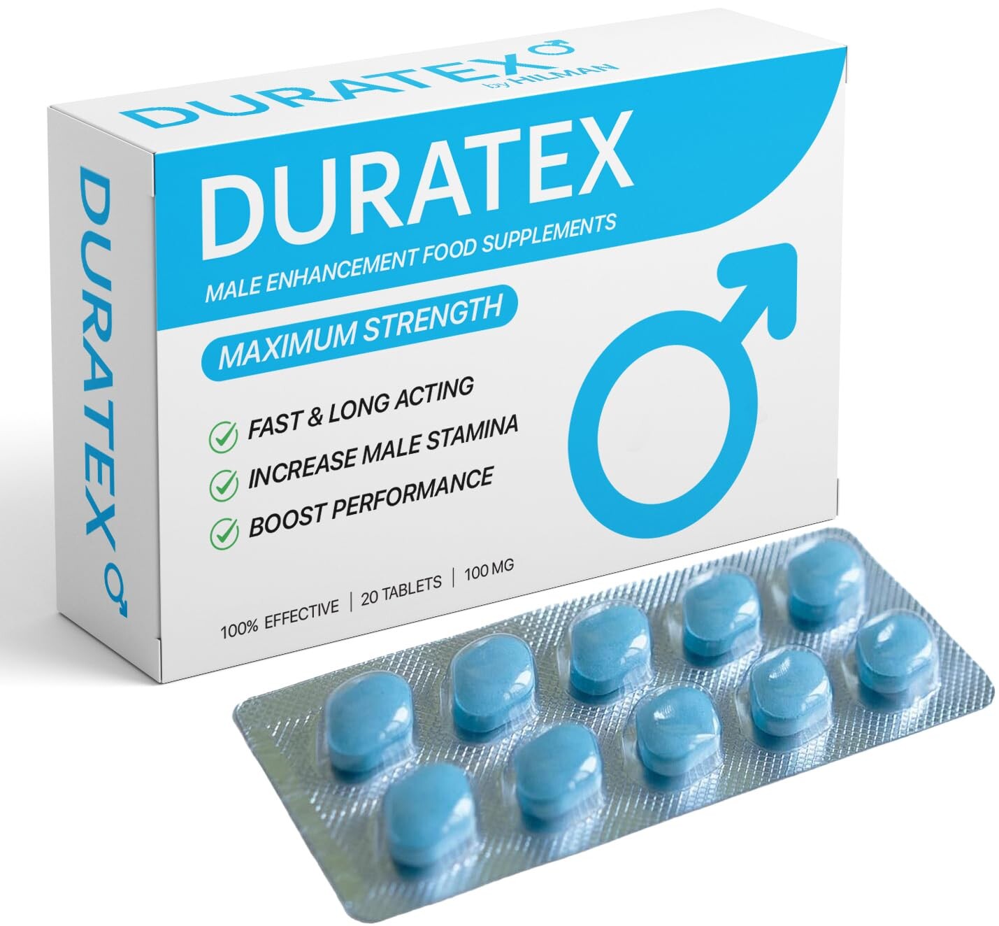 DURATEX by Hilman Blue Pills for Men Endurance - Premium Strong 100mg ...