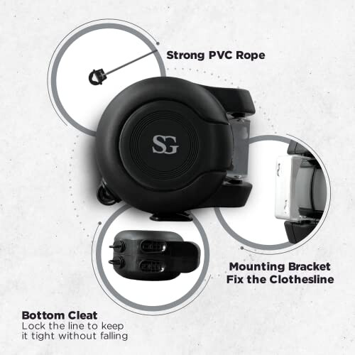 Cordomatic Retractable Washing Line 30m Auto Retractable Reel Clothes ...