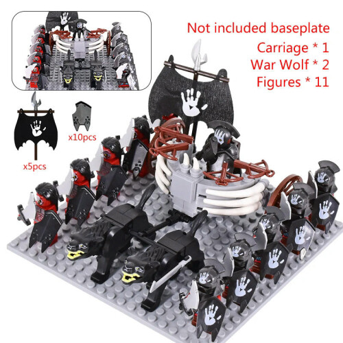 (Stytle 03) MOC Medieval Orc Soldier Raider Wolf Knight Building Blocks ...