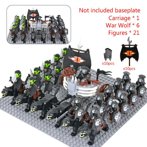 (Stytle 07) MOC Medieval Orc Soldier Raider Wolf Knight Building Blocks ...
