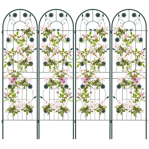 4 Pack Trellis 180 cm x 50 cm Metal Wire Garden Screens Backyard Lawn ...