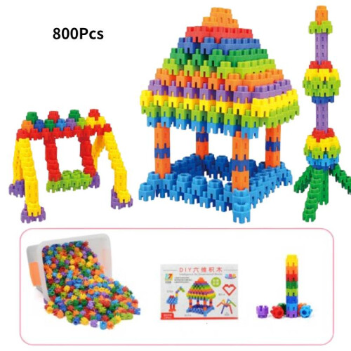 (800Pcs) Hexagonal Building Blocks Childrens Toys Practical Educational ...