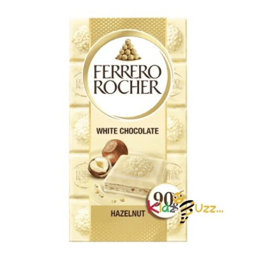 Ferrero Rocher White Chocolate & Hazelnut Bar, 90g ( Pack Of 6) on OnBuy