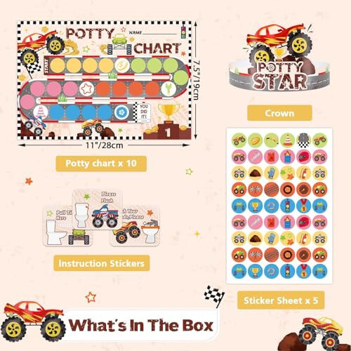Potty Training Chart - Monster Truck Toilet Training Reward Chart with ...