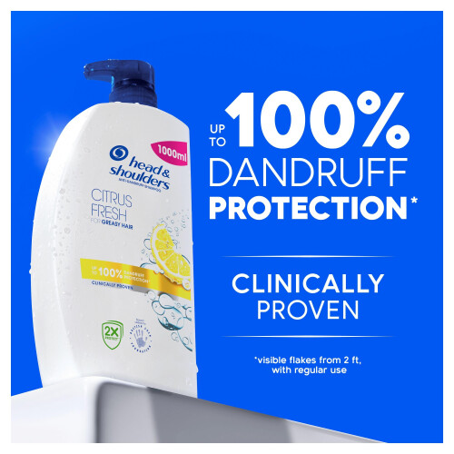 Citrus Fresh Anti Dandruff Shampoo For Greasy Hair, 1000ml, Up to 100% ...