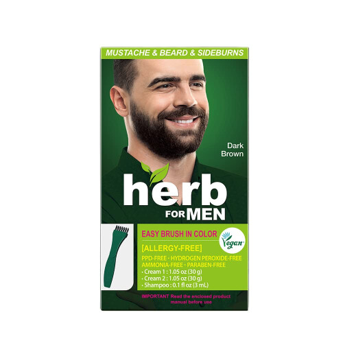Herb For Men, PPD & Ammonia Free Mustache & Beard Dye, Vegan Natural ...