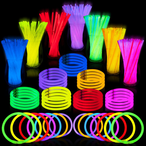 200 pcs Glow Sticks Bulk 8 20cm Glowsticks Glow Stick Bracelets Necklaces Glow in the Dark Party Favors Easter Christmas Birthday Wedding Party on OnBuy