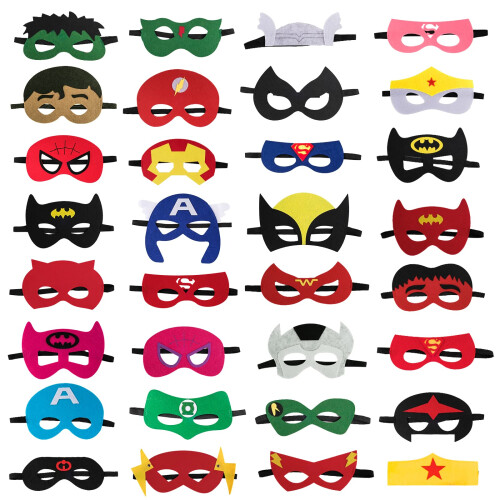 Superhero Masks, 32pcs Superhero Cosplay Party Masks, Super Hero ...