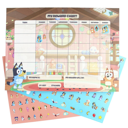 Bluey Reward Chart with Stickers | Reward Charts for Children Behaviour ...