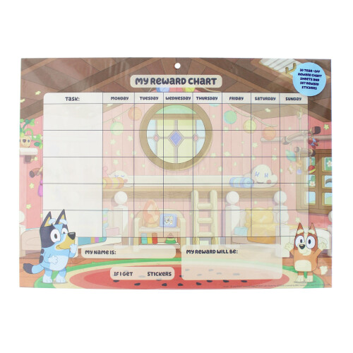 Bluey Reward Chart with Stickers | Reward Charts for Children Behaviour ...