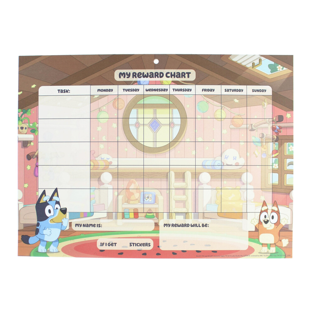 Bluey Reward Chart with Stickers | Reward Charts for Children Behaviour ...