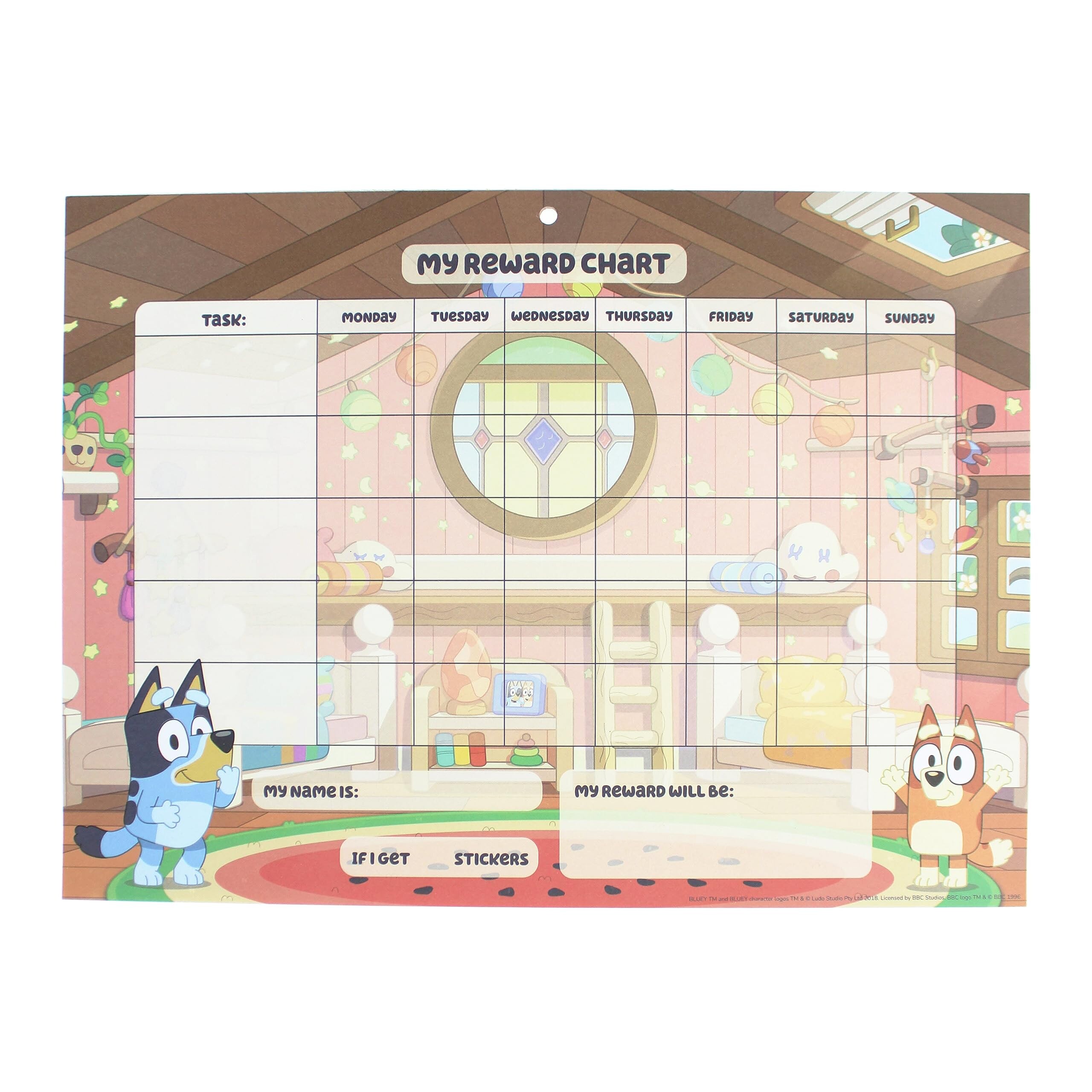 Bluey Reward Chart with Stickers | Reward Charts for Children Behaviour ...