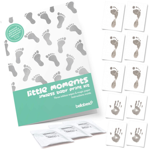 Inkless 10 Sheet & 3 Inkless Towelette Baby Hand Print and Foot Print ...