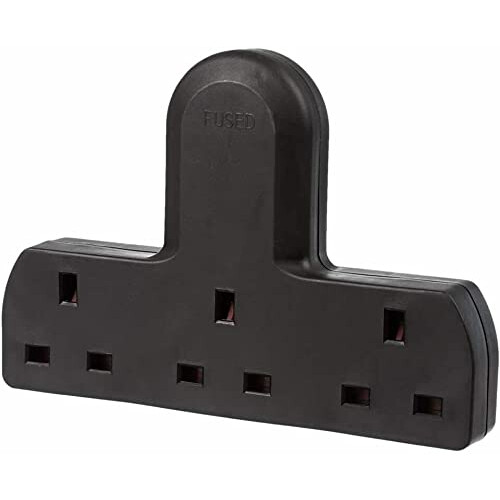 3 Way Multi Mains Adaptor - One Socket into Three Triple Plugs - Cable ...
