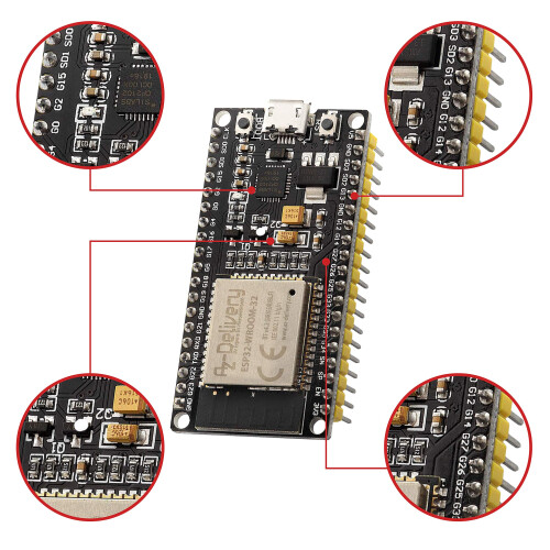Esp32 Devkitc Nodemcu Wifi Wlan Cp2102 Esp32 Wroom 32d Iot 2 In 1 Microcontroller Bluetooth