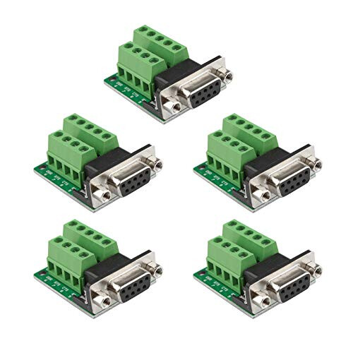 5Pcs D-sub DB9 Interface Breakout Board Connector 9-pin 2-row Female RS ...