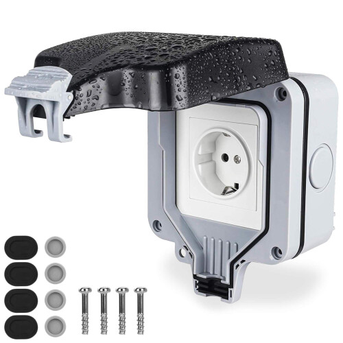 Weatherproof Outdoor Sockets, Double Waterproof Switched Power Socket ...