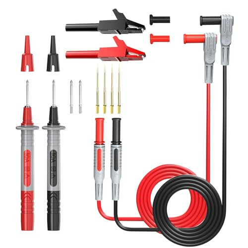 Multimeter Test Leads Kit 4mm Banana Plug Cable Test Probe with 8 PCS ...