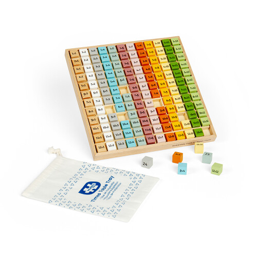 Bigjigs Toys Simply Scandi Wooden Times Table Tray 1-12, Multiplication ...