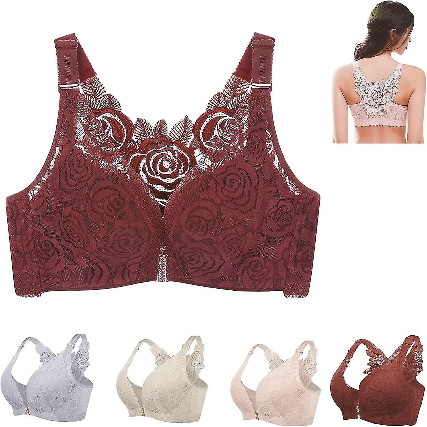 (Caramel, 42-95AB) Floral Secrets Comfort Rose Bra, Comfort Rose Lift ...