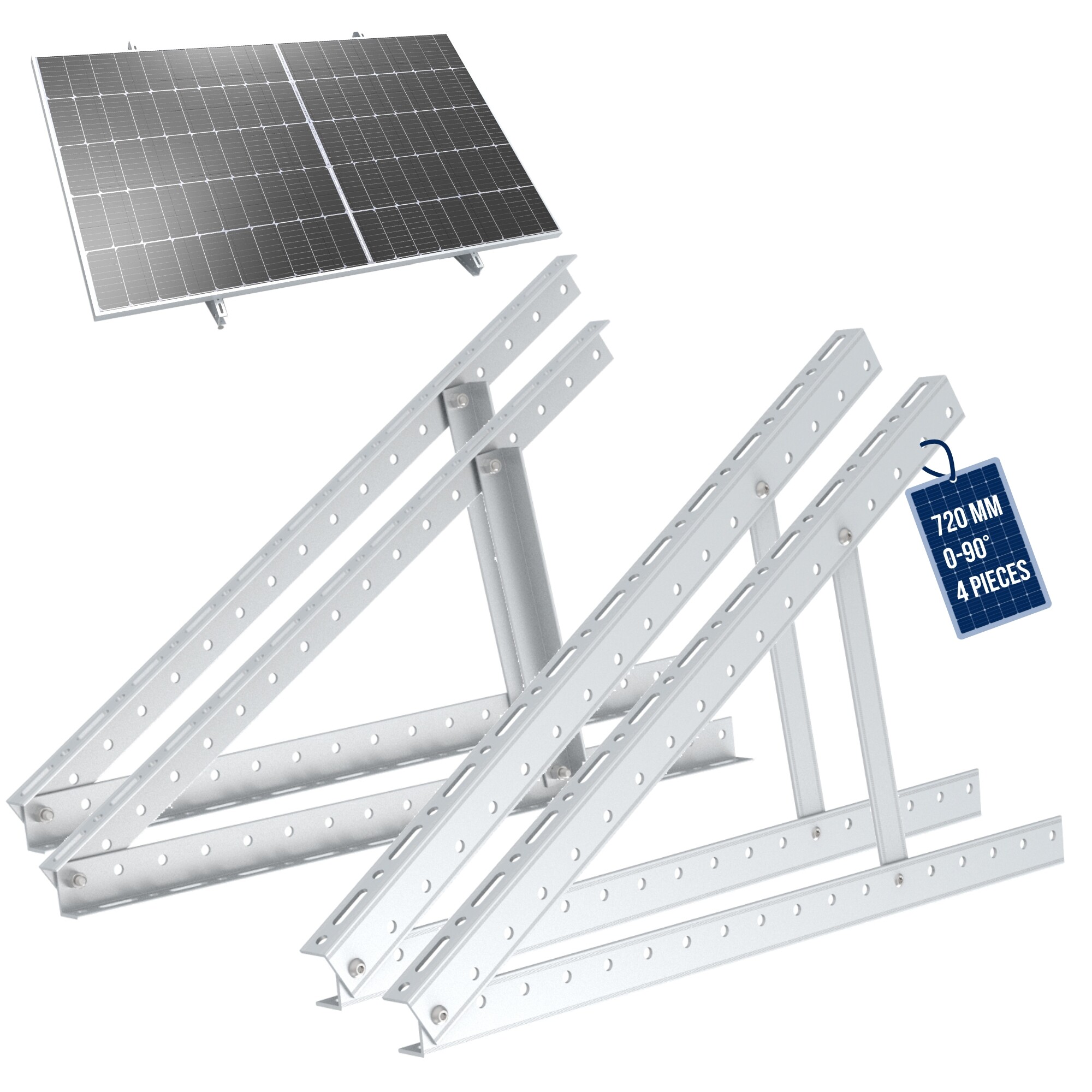 NuaSol Bracket for solar panel elevation up to 72 cm flat roof PV solar ...